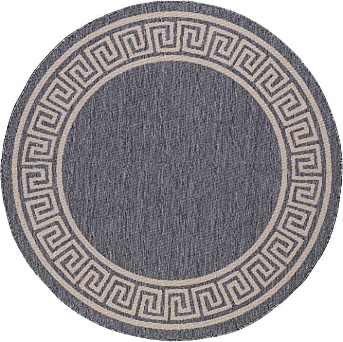 Capitola GAD Greek Key High Quality Indoor Outdoor Area Rug Gray 6'7" 6 ...