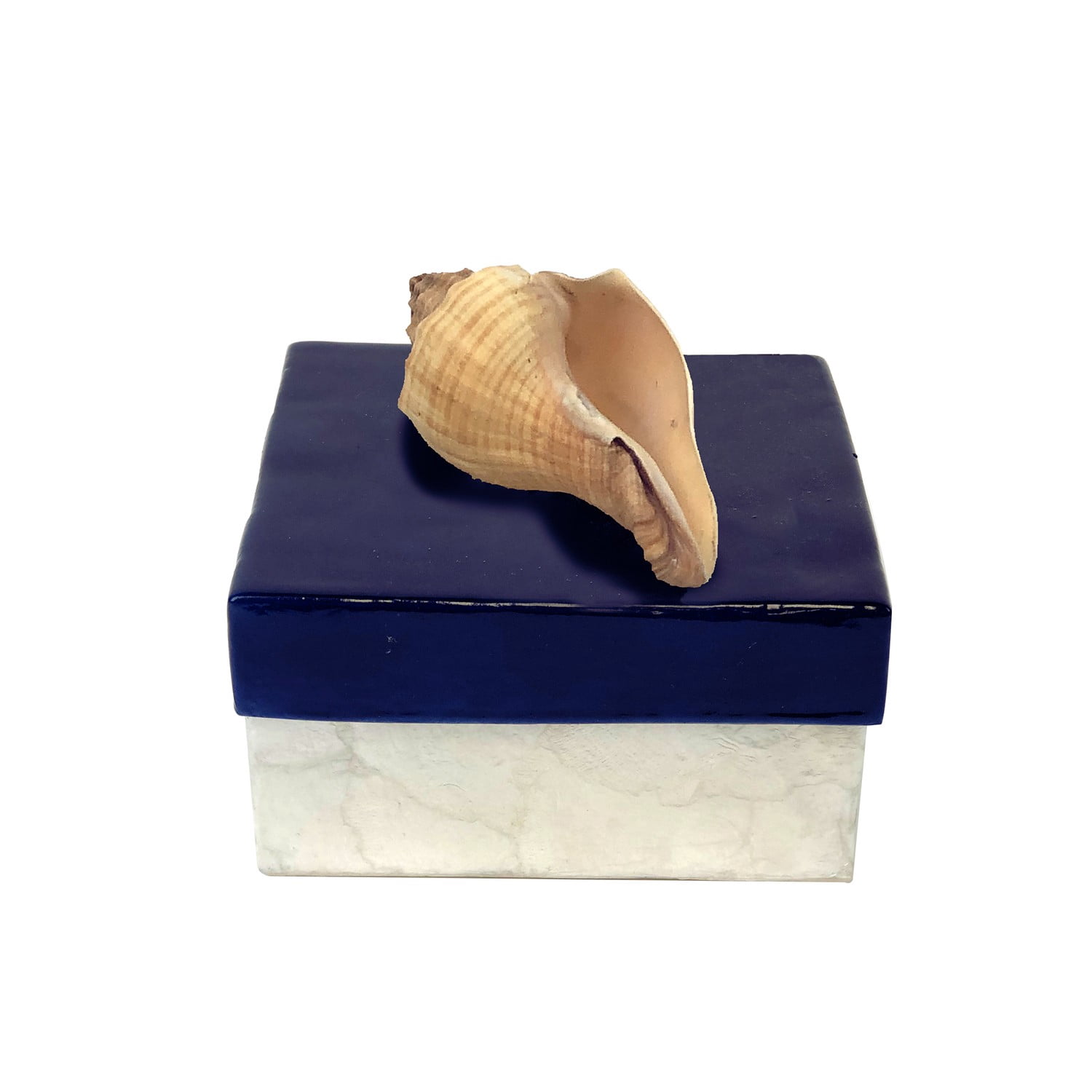 Capiz Box With Shell Top Navy/Pearl - Walmart.com