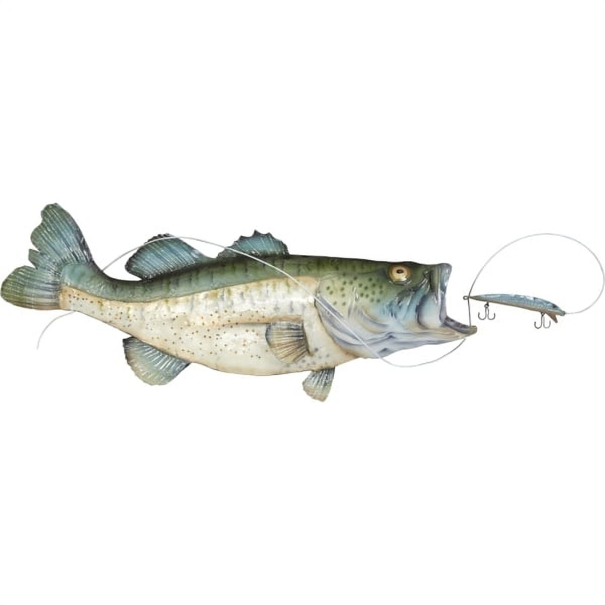 Capiz & Metal Bass Fish with Lure Wall Art Beige/Green 25x7.25x2 ...