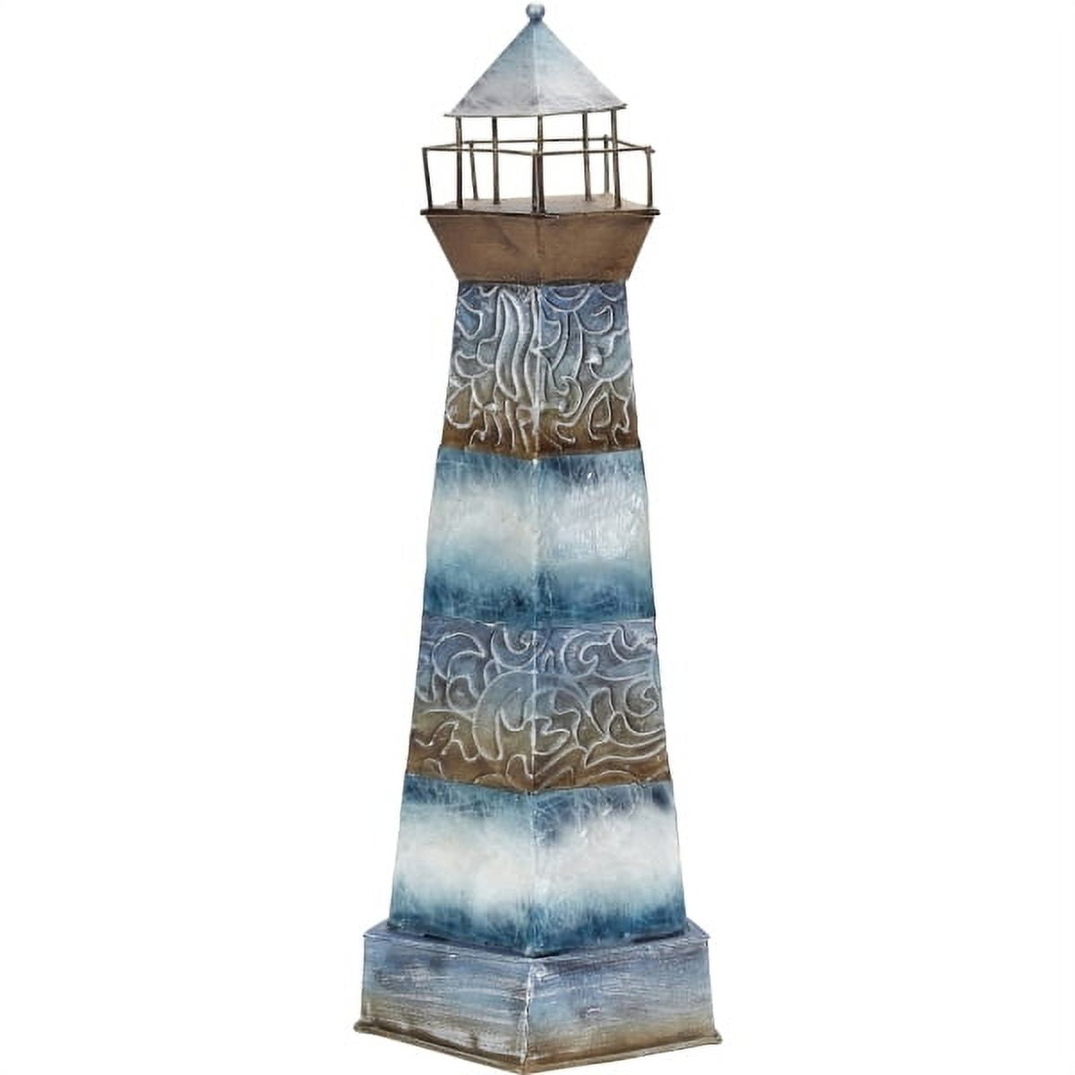 Capiz & Metal Lighthouse Blue/White 13x4x4" - Walmart.com