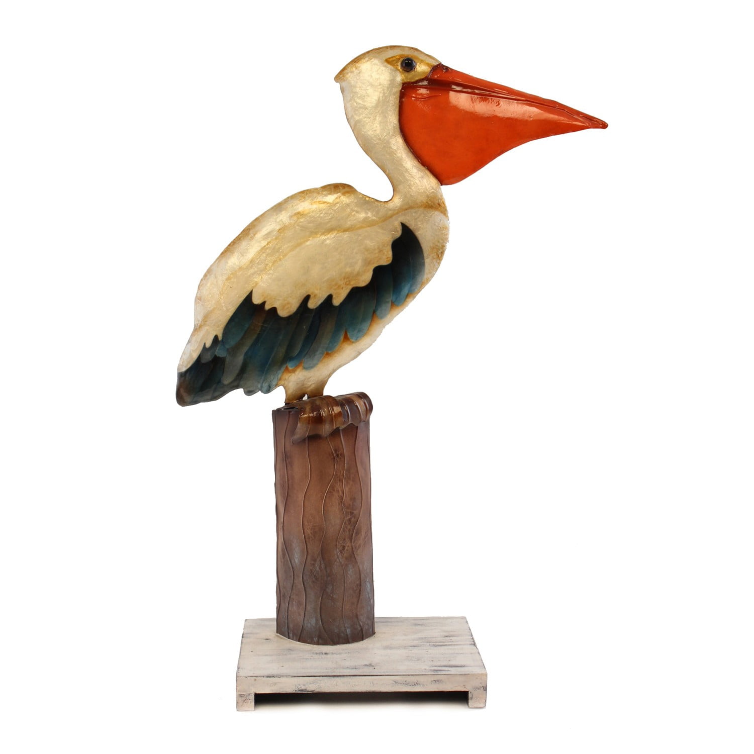 Capiz Pelican Figure Coastal Beach House Decor Decoration - Walmart.com