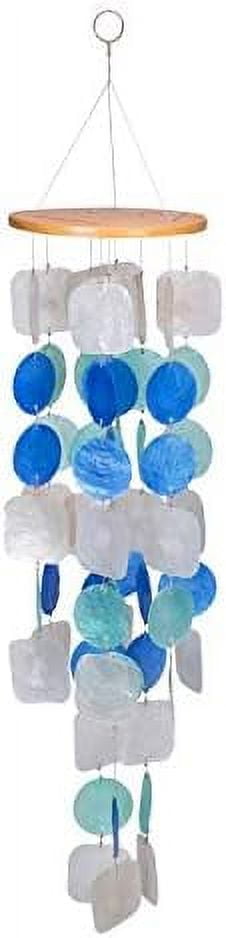 Capiz Sea Shell Decorative Blue and White Wind Chime Tropical Beach ...