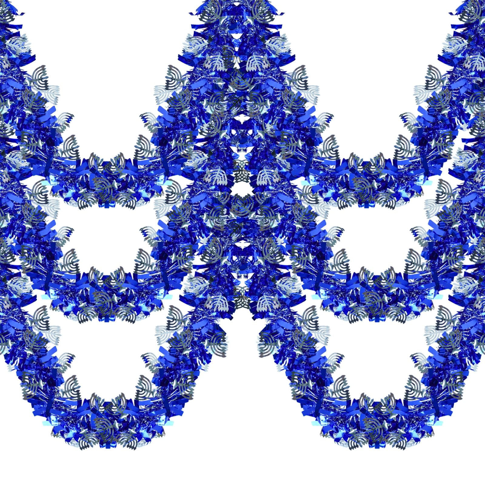 Caplidou Hanukkah Decorations 65 Ft Blue Hanukkah Tinsel With Menorah