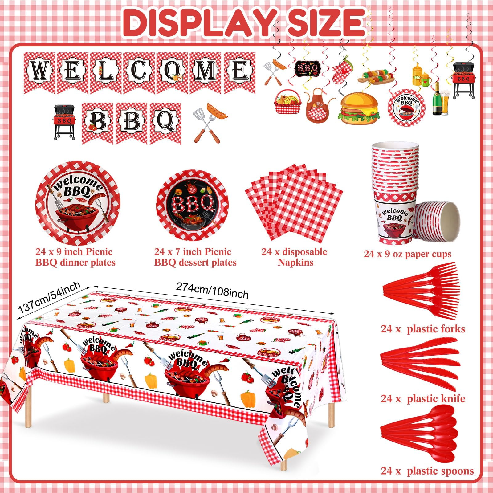 Capoda 139 Pcs AJH3 Summer BBQ Party Supplies Picnic Barbecue ...