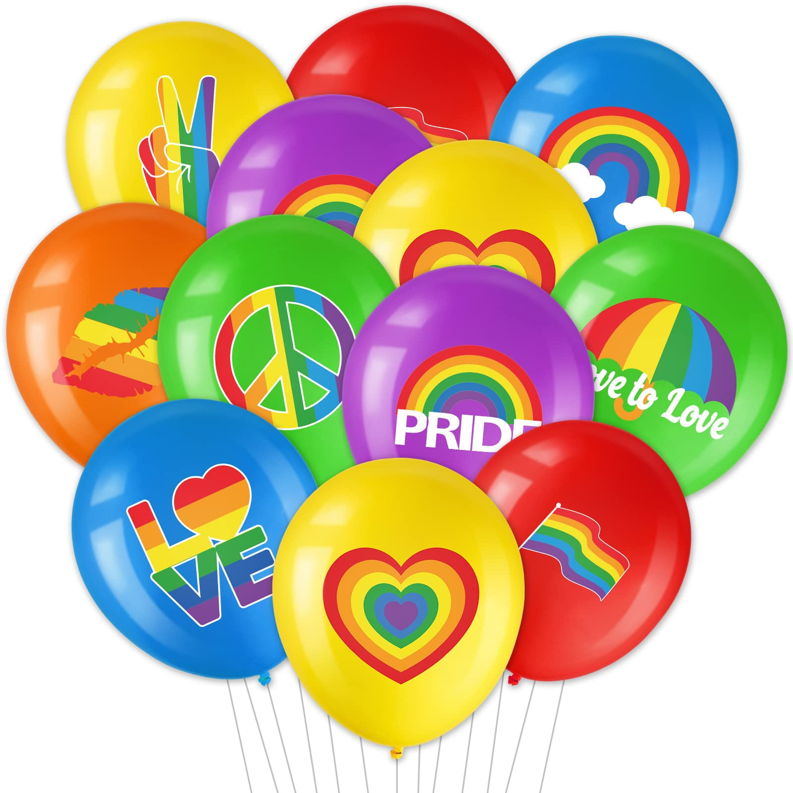 Capoda 36 PcsUMRT Gay Pride Month Decorations 12 Inch Pride Rainbow ...