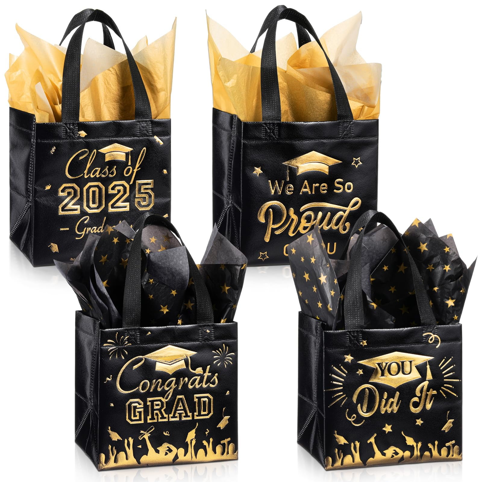 Capoda 48 Pack Graduation YYF14 Gift Bags with Tissues 8 x 8 x 6 Inches ...