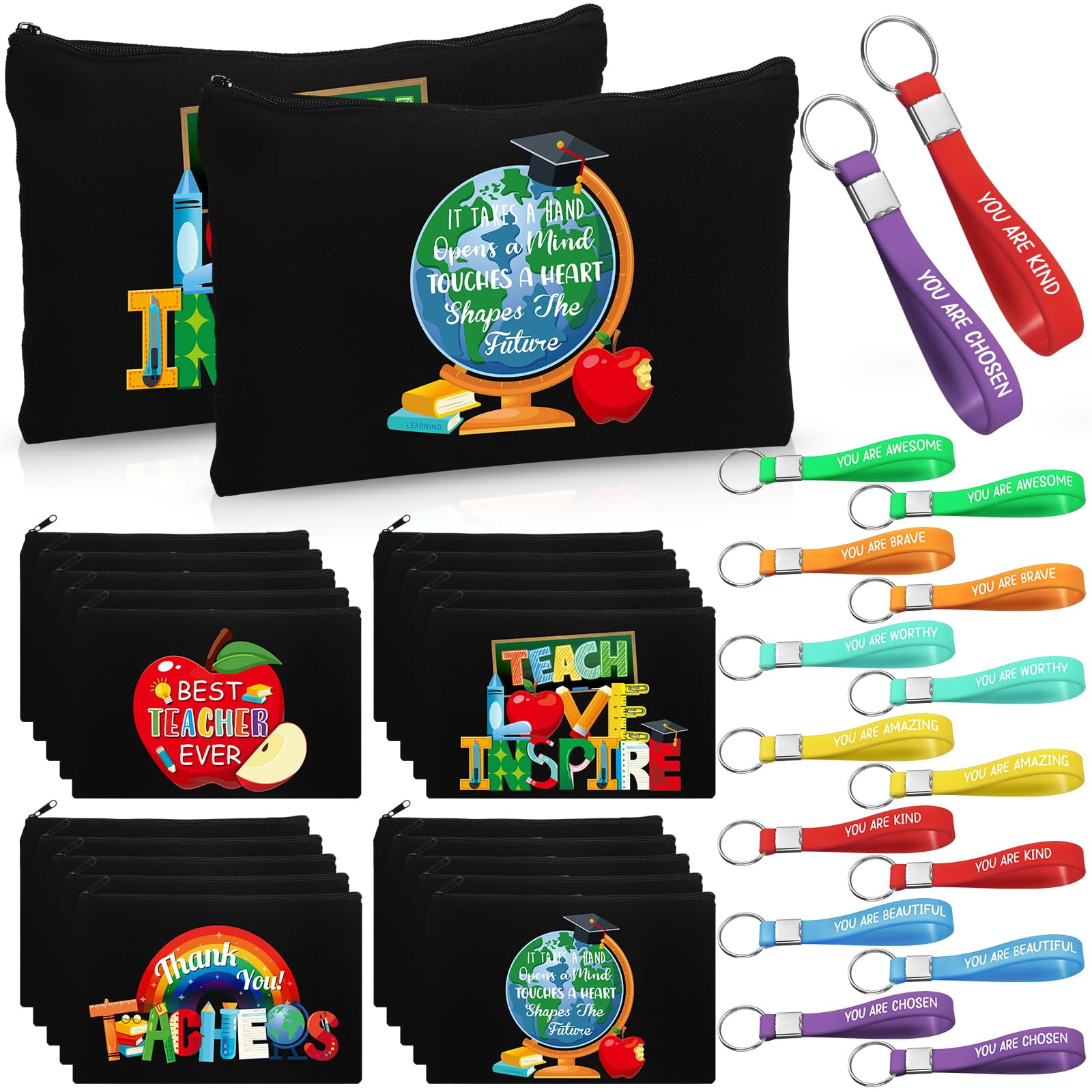 Capoda 56 Pcs Teacher Appreciation Gifts in Bulk 28 Inspirational Flax ...