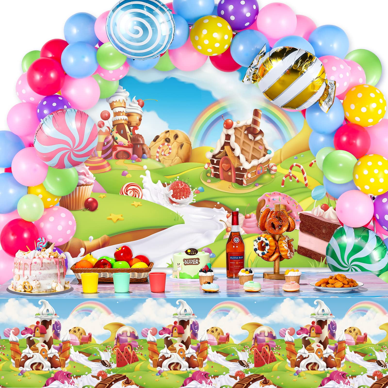 Capoda 87 Pcs Candyland Themed Party Decorations Birthday Candy Party ...