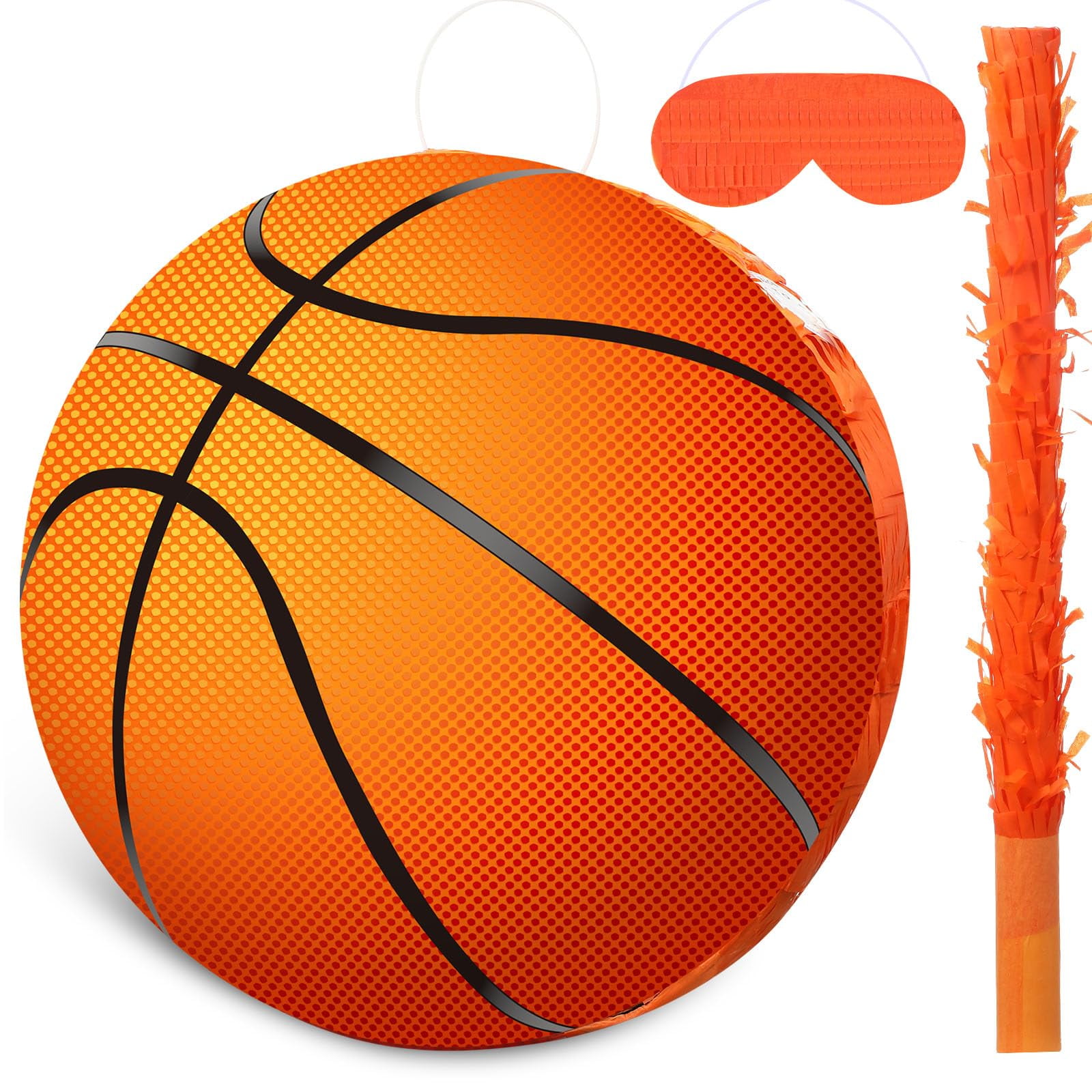 Capoda Basketball Piñata Bundle with Blindfold Bat and Confetti 13 x 13 ...