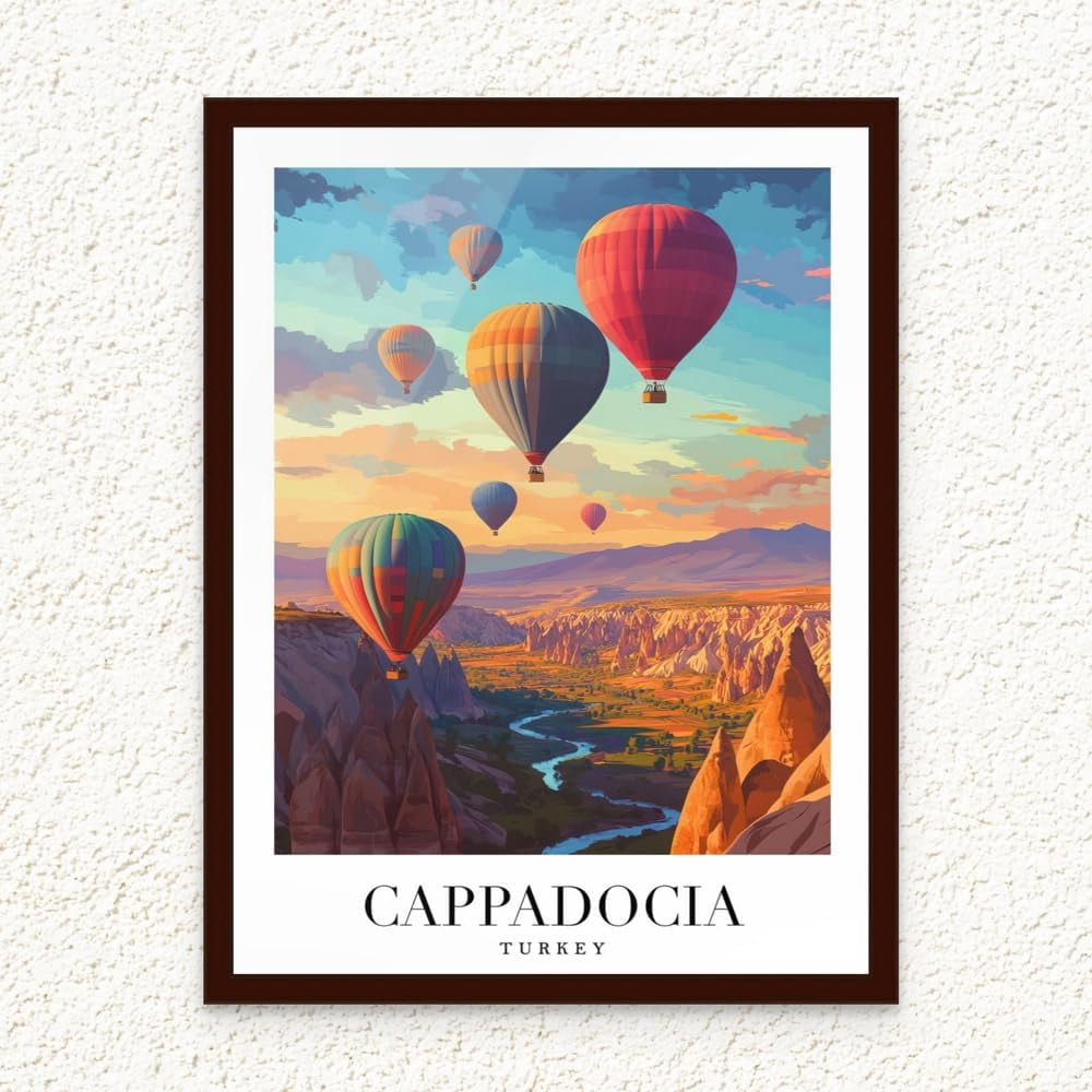 Cappadocia Turkey Hot Canvas Air Balloon Mountains Valleys Travel ...