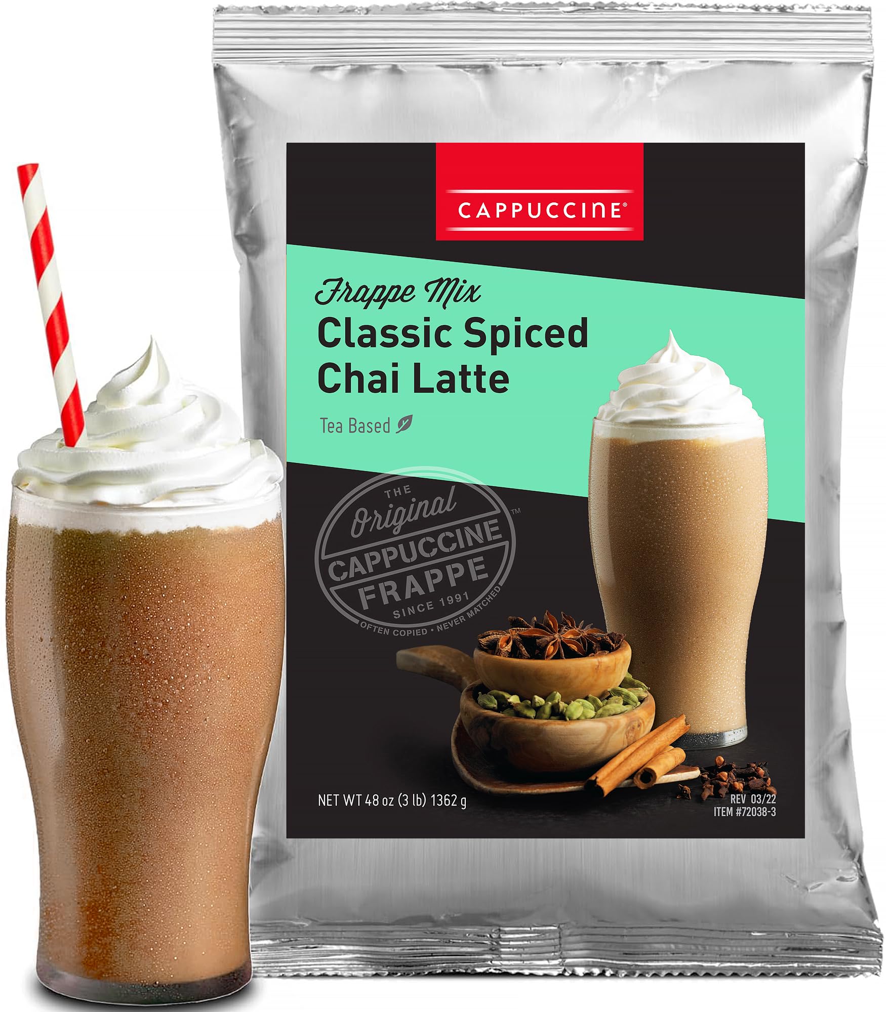 Cappuccine Classic Spiced Chai Latte Frappe Mix, 3 Pound (Pack of 1) - Walmart.com