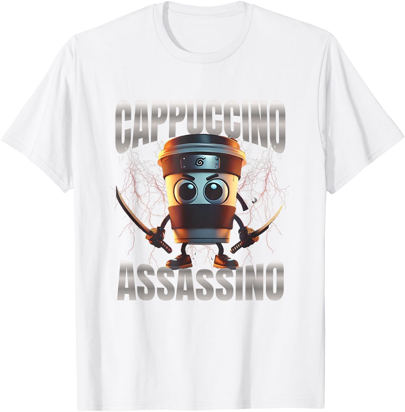 Cappuccino Assassino Brainrot Italian Brainrot Bootleg Meme T-Shirt ...