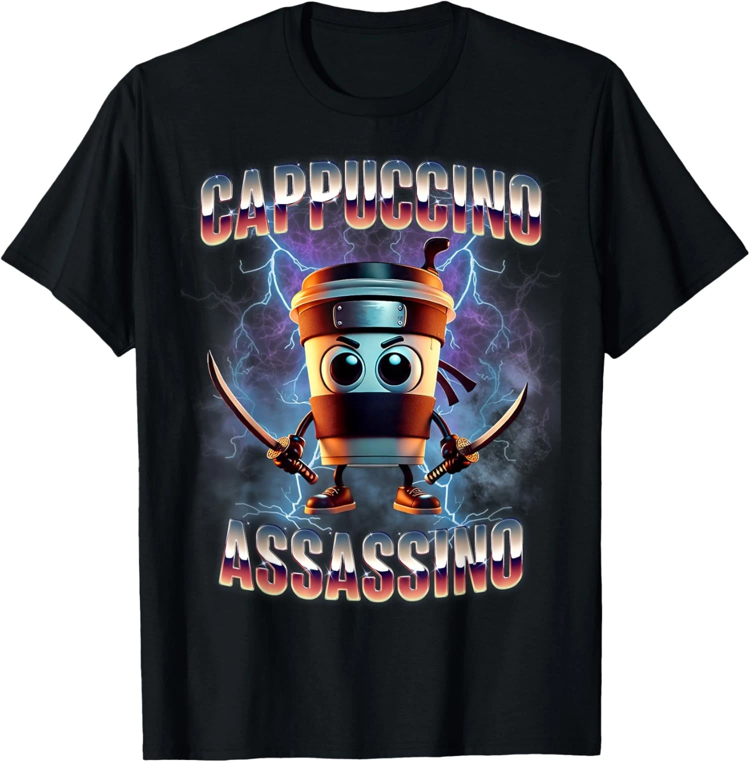 Cappuccino Assassino Brainrot Italian Meme Funny T-Shirt, for Men ...