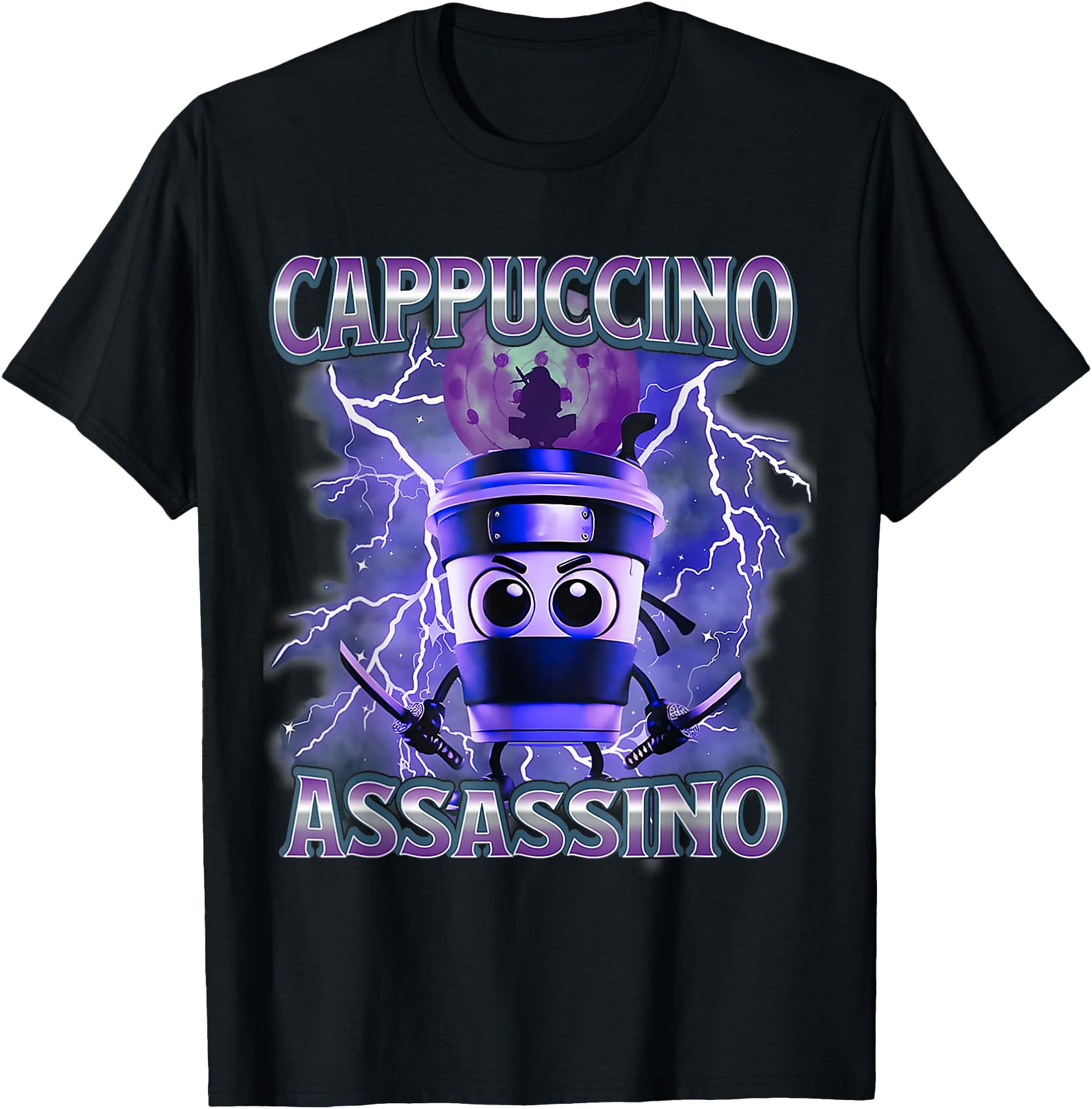 Cappuccino Assassino Coffee Lovers Italian Brainrot Meme T-Shirt,Black ...