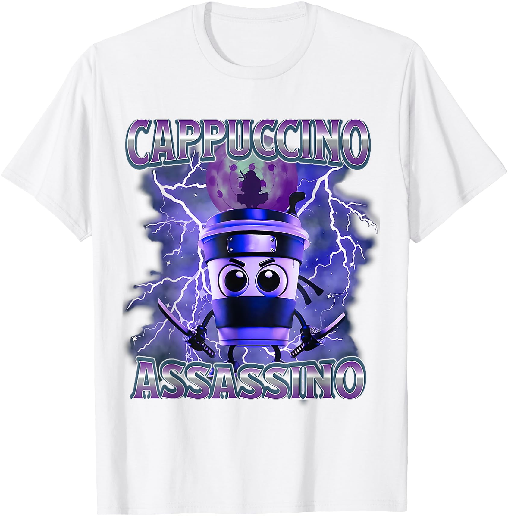 Cappuccino Assassino Coffee Lovers Italian Brainrot Meme T-Shirt,White ...