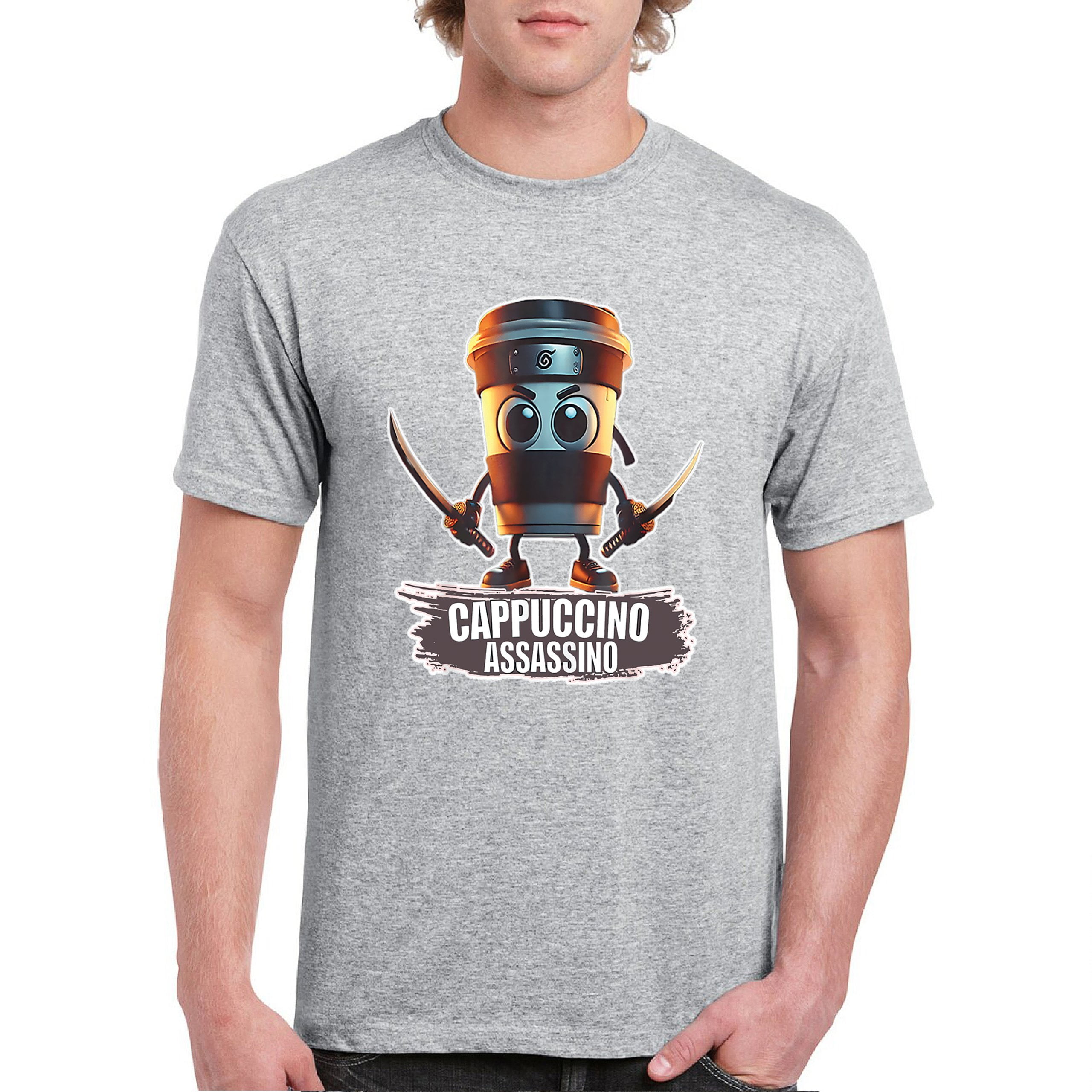 Cappuccino Assassino T-shirt Fun Italian Brainrot Gen Z Alpha Meme Men ...