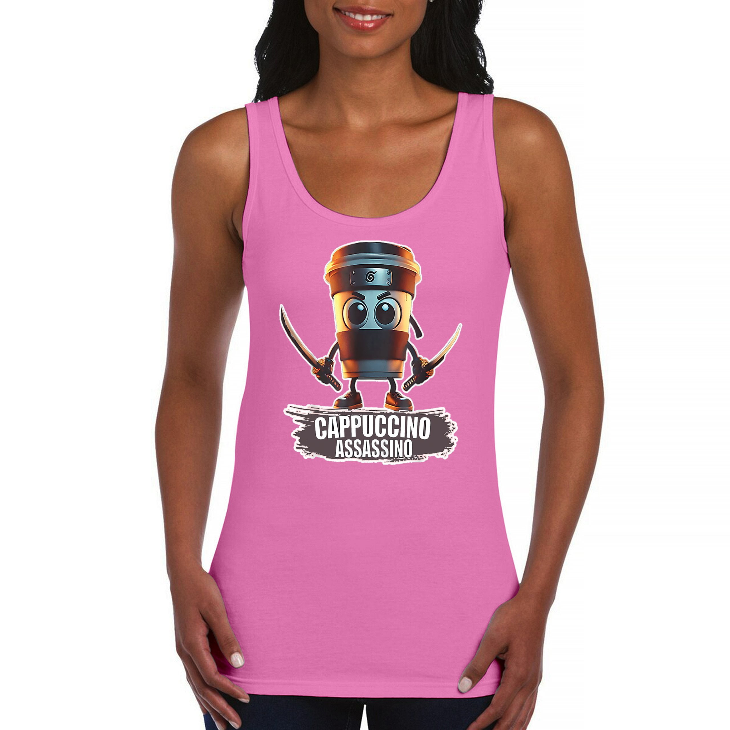 Cappuccino Assassino Women's Tank Top Fun Italian Brainrot Gen Z Alpha ...