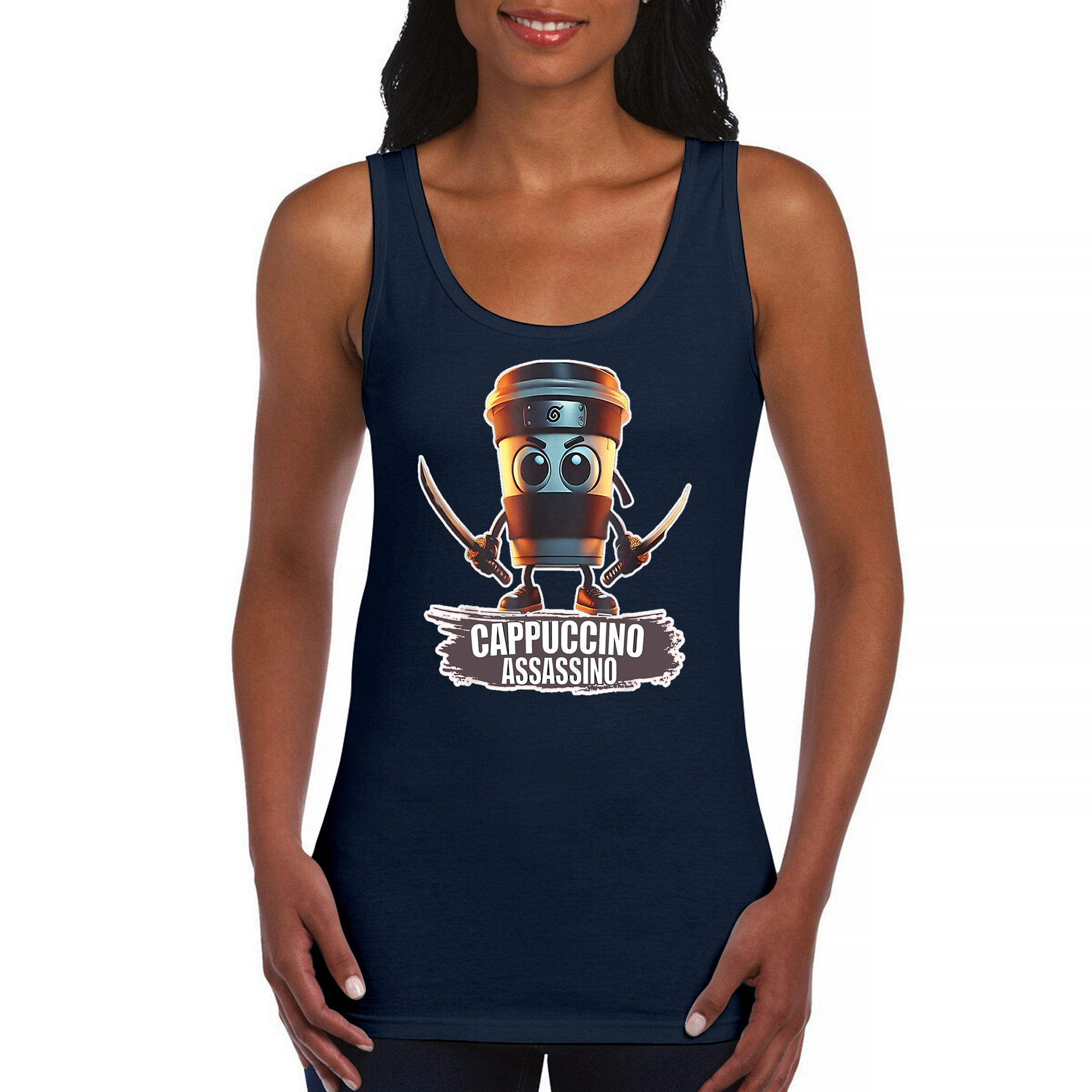Cappuccino Assassino Women's Tank Top Fun Italian Brainrot Gen Z Alpha ...
