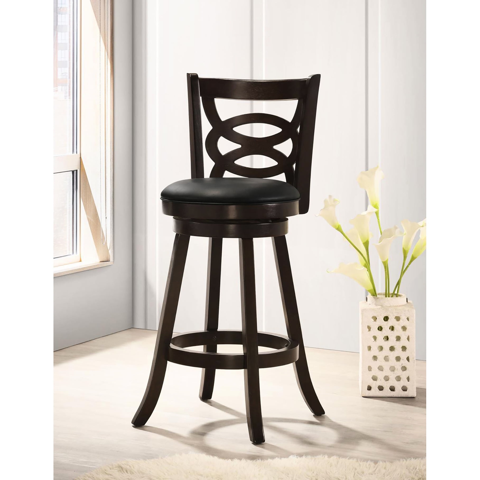 Cappuccino Bar Swivel Stools / Set of 2, Comfortable Seating, Espresso ...