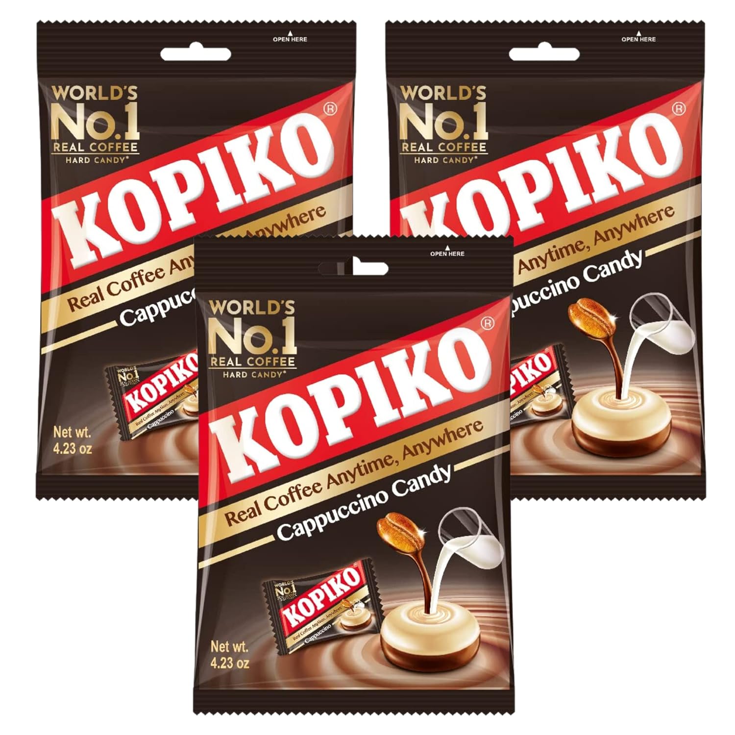 Cappuccino Candy Bundle. Includes Three-4.23 Oz Bags Of Kopiko ...