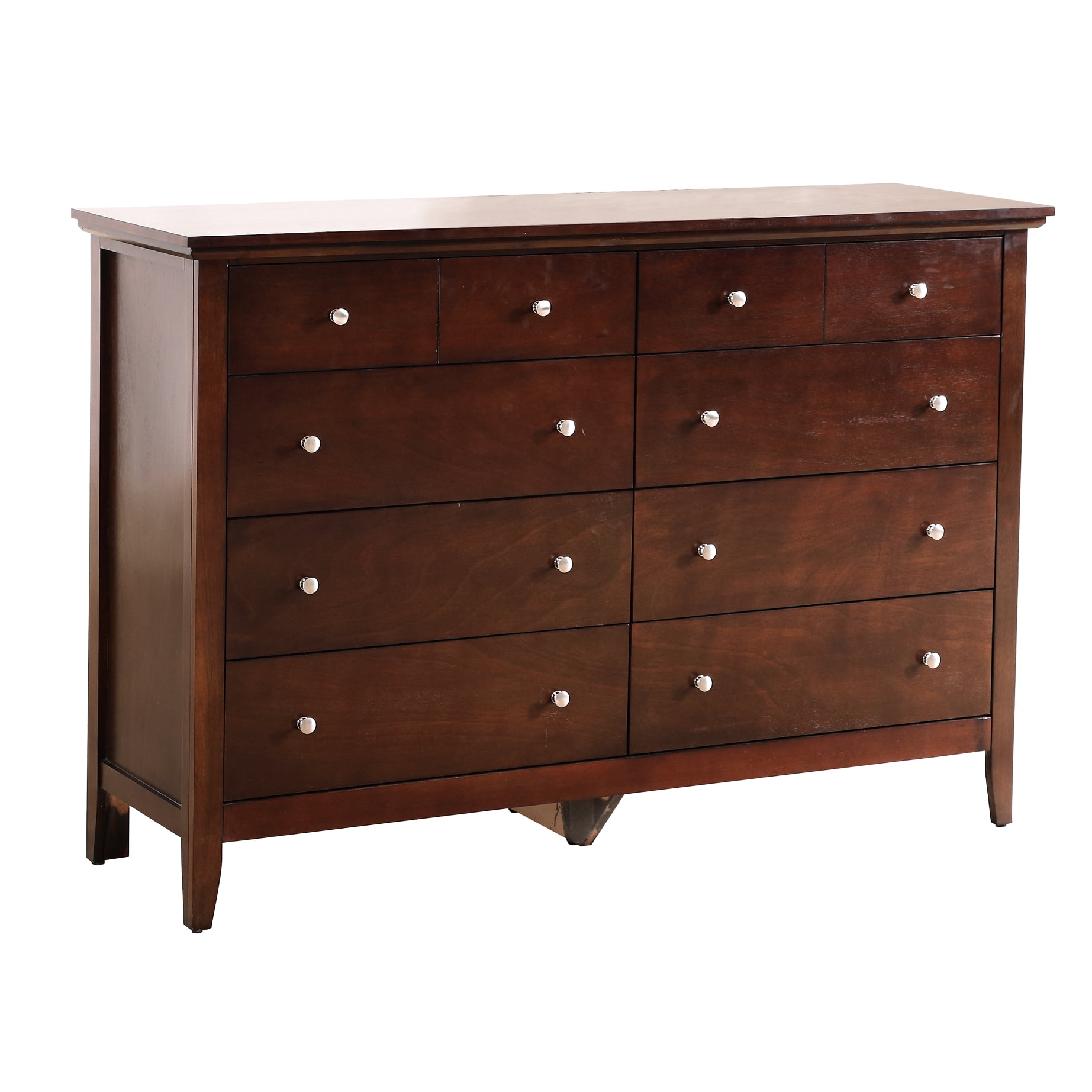 Cappuccino Finish Dresser - 125 Lb Heavy Particle Board Beige Real Wood ...