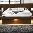 Cappuccino Finish Queen Storage Bed with LED Lights, Platform Design ...