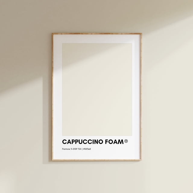 Cappuccino Foam Pantone, Coffee Pantone Print Poster, Nude Pantone Wall ...
