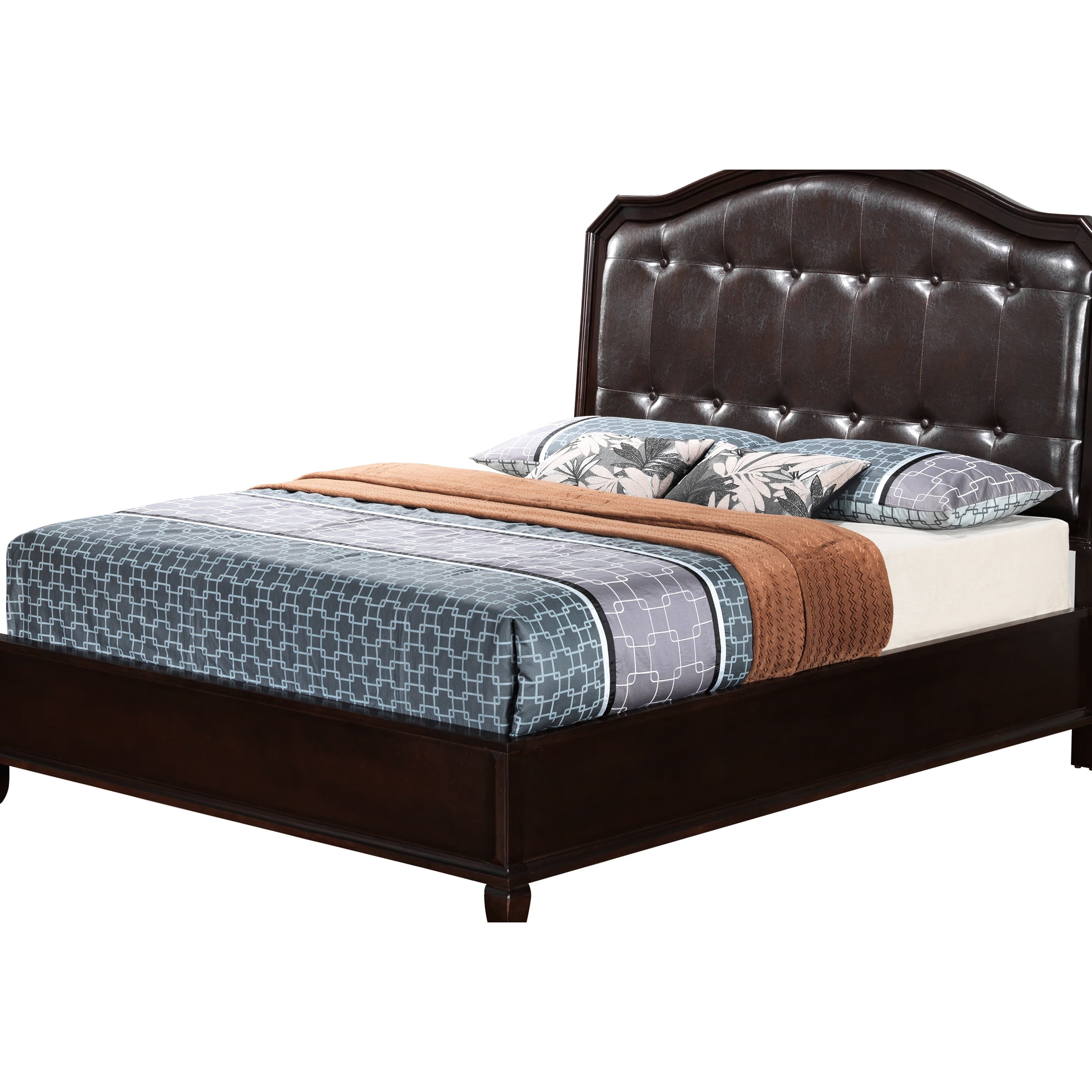 Cappuccino King Bed With Storage Feature - Materials For Long Use, Fits Various Decor Styles ...