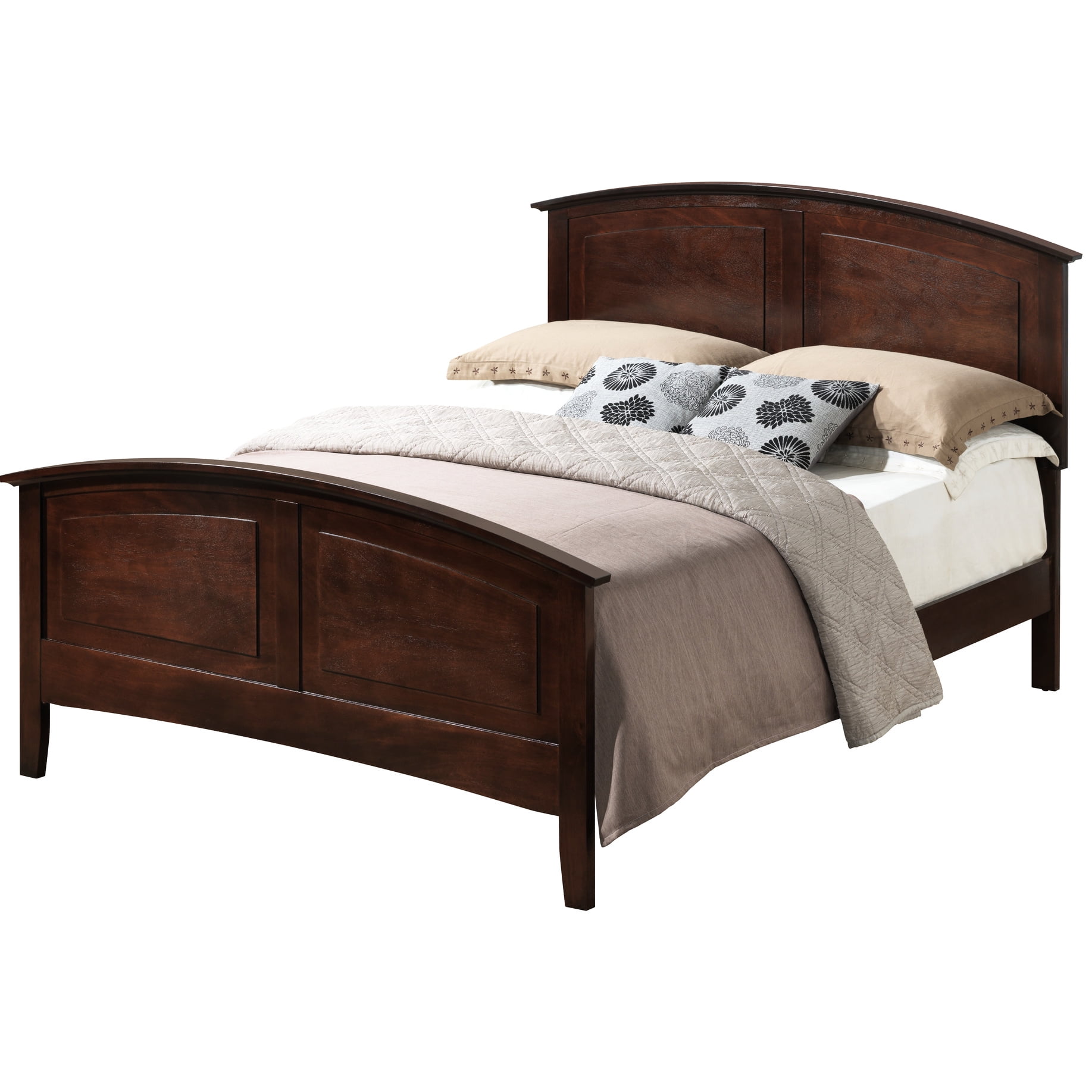 Cappuccino Queen Bed, Classic Style Living, Real Wood Veneer, Glory ...