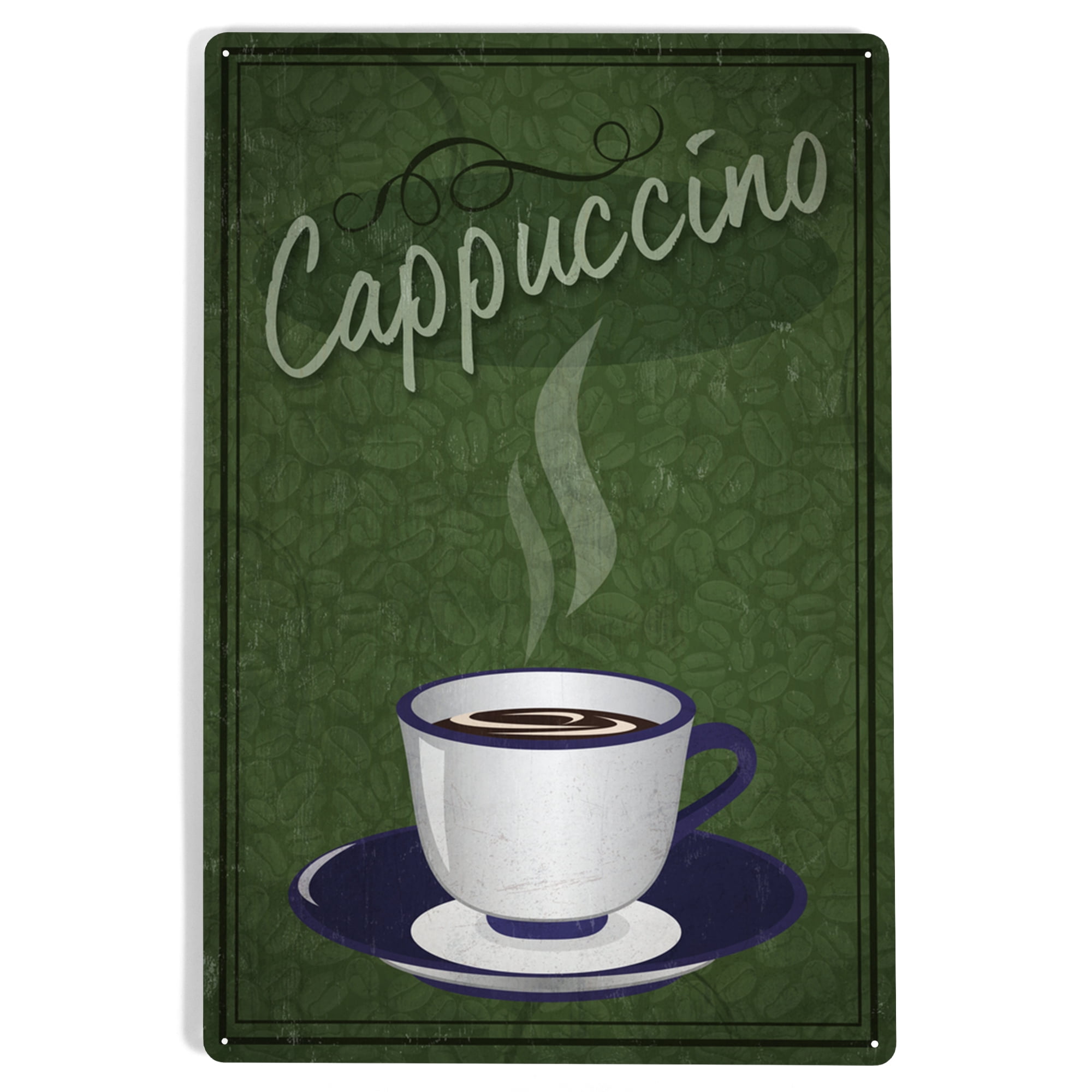 Cappuccino Sign (12x18 Aluminum Art, Indoor Outdoor Metal Sign Decor ...