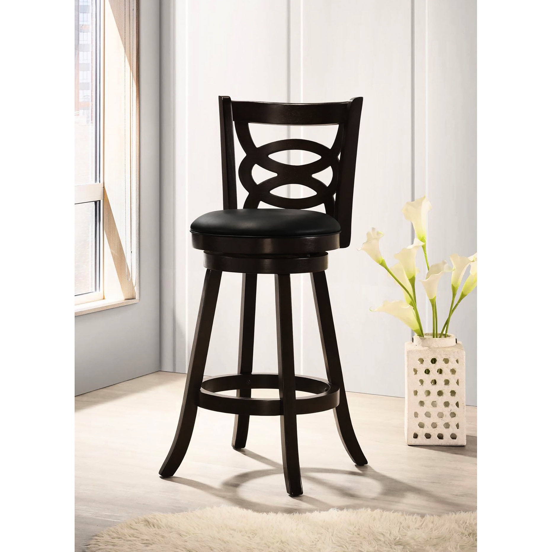 Cappuccino Swivel Bar Stools (Set of 2) | Supportive Seating for Dining ...