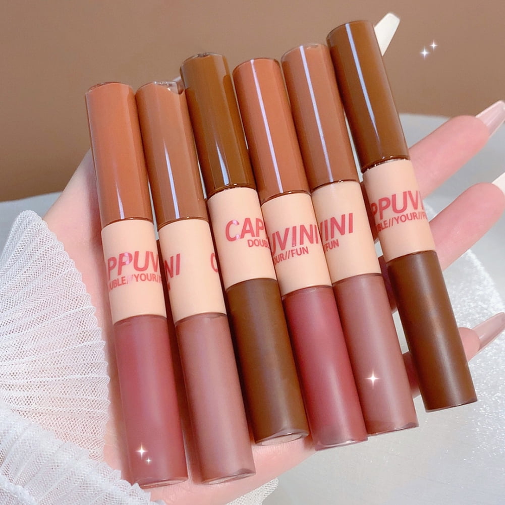 Cappuvini fun double-headed lip glaze chestnut lip mud mirror water ...
