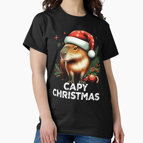 Cappy Christmas Hat Pajama Rodent Animal Capybara Festive Holiday ...