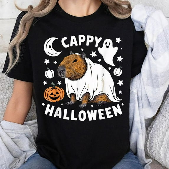Cappy Halloween - Cute Capybara Ghost Costume Unisex T-Shirt, Sizes S ...