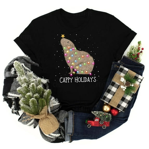 Cappy Holidays Shirt, Cute Capypara Christmas Shirt, Capy Lover Shirt ...