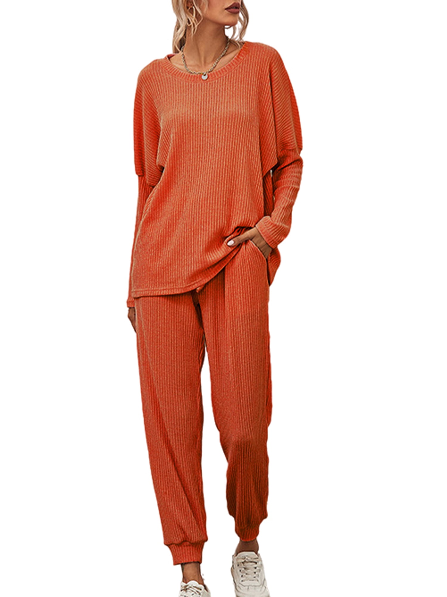 Capreze 2Pcs Plus Size Tracksuit Set For Women Jogger Trouser Pants ...