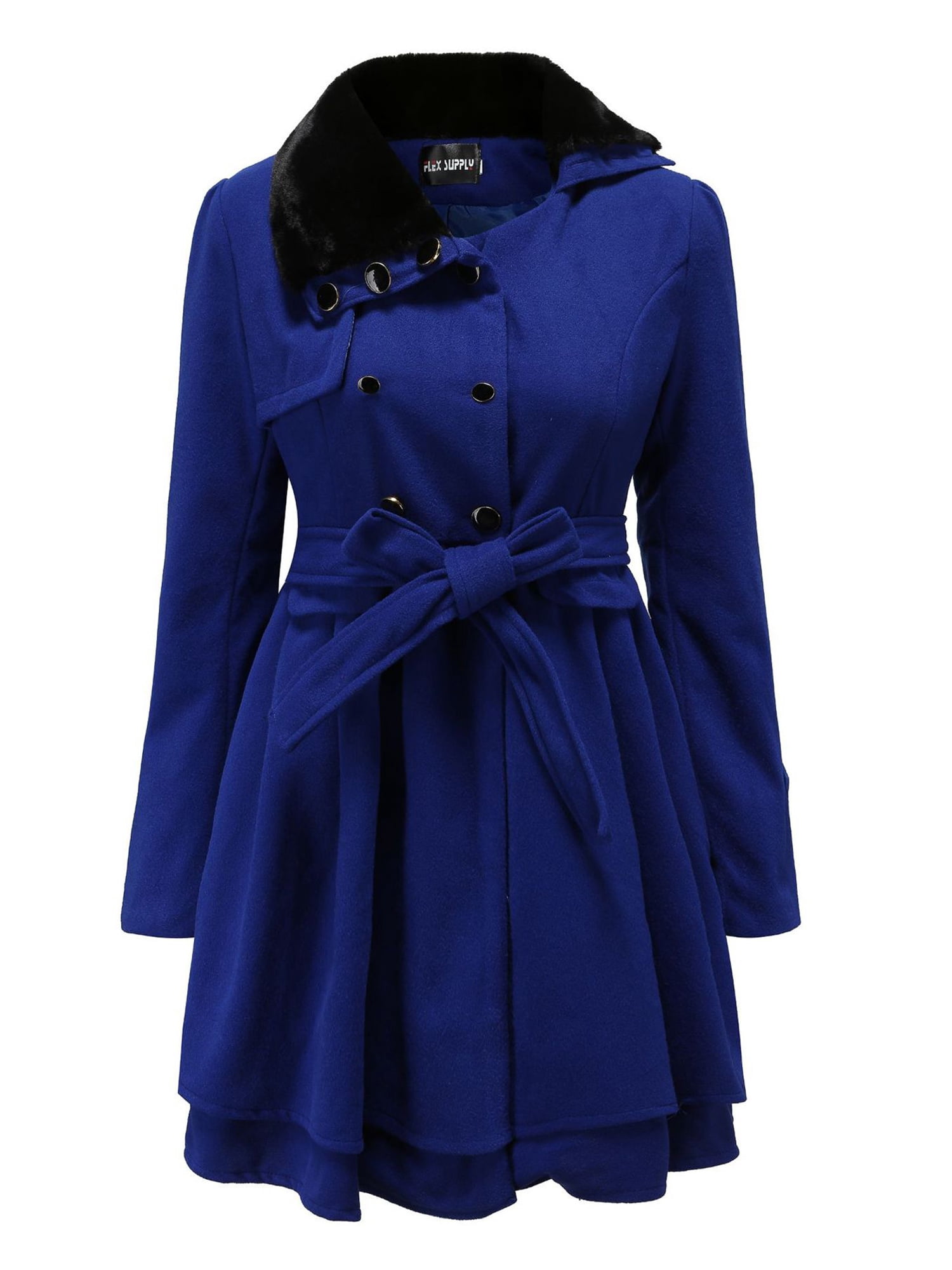 Capreze Lapel Outwear Long Sleeve Overcoats for Women Casual Double ...