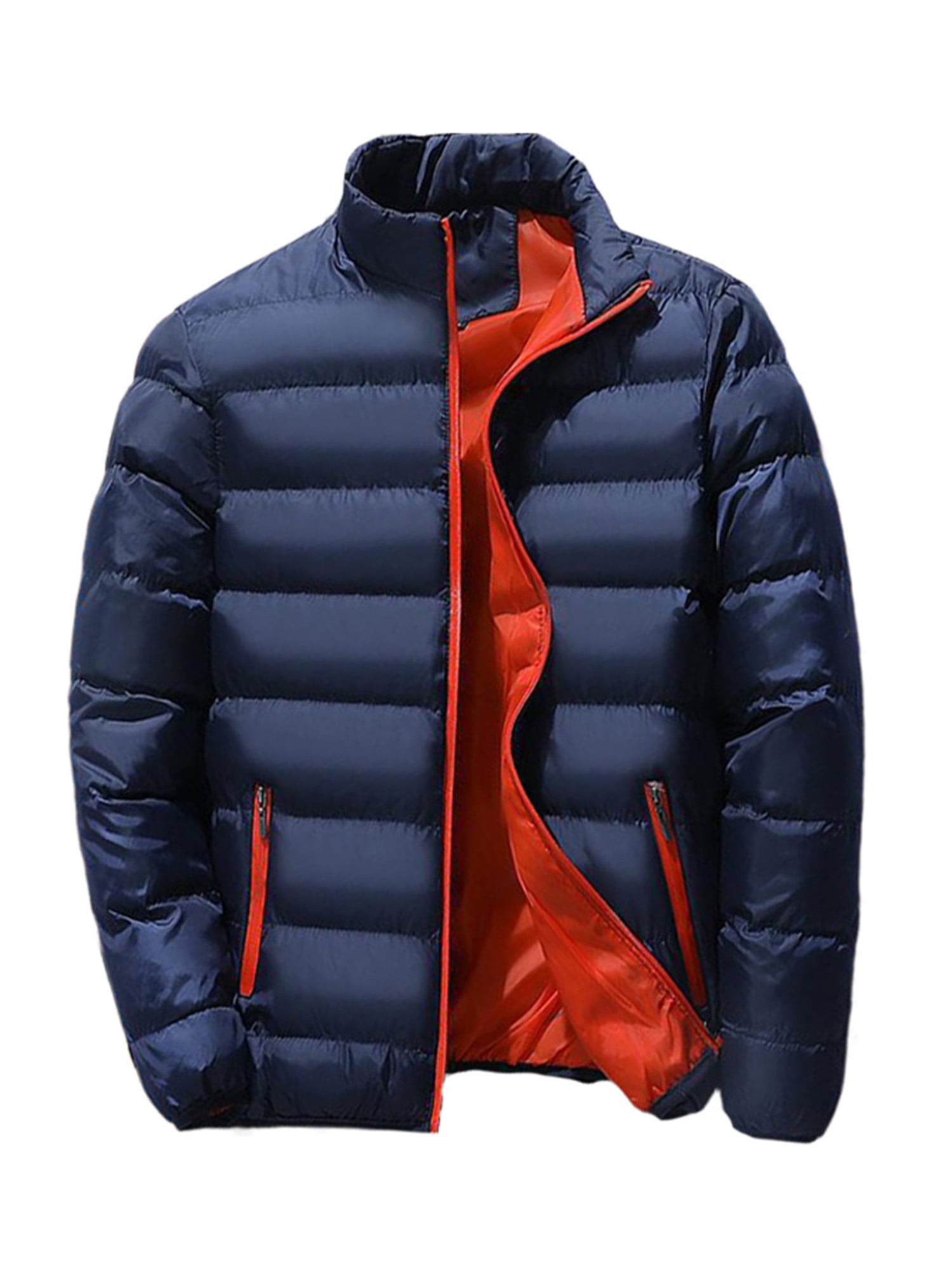 Capreze Men's Down Coats Color Block Coat Long Sleeve Winter Warm ...