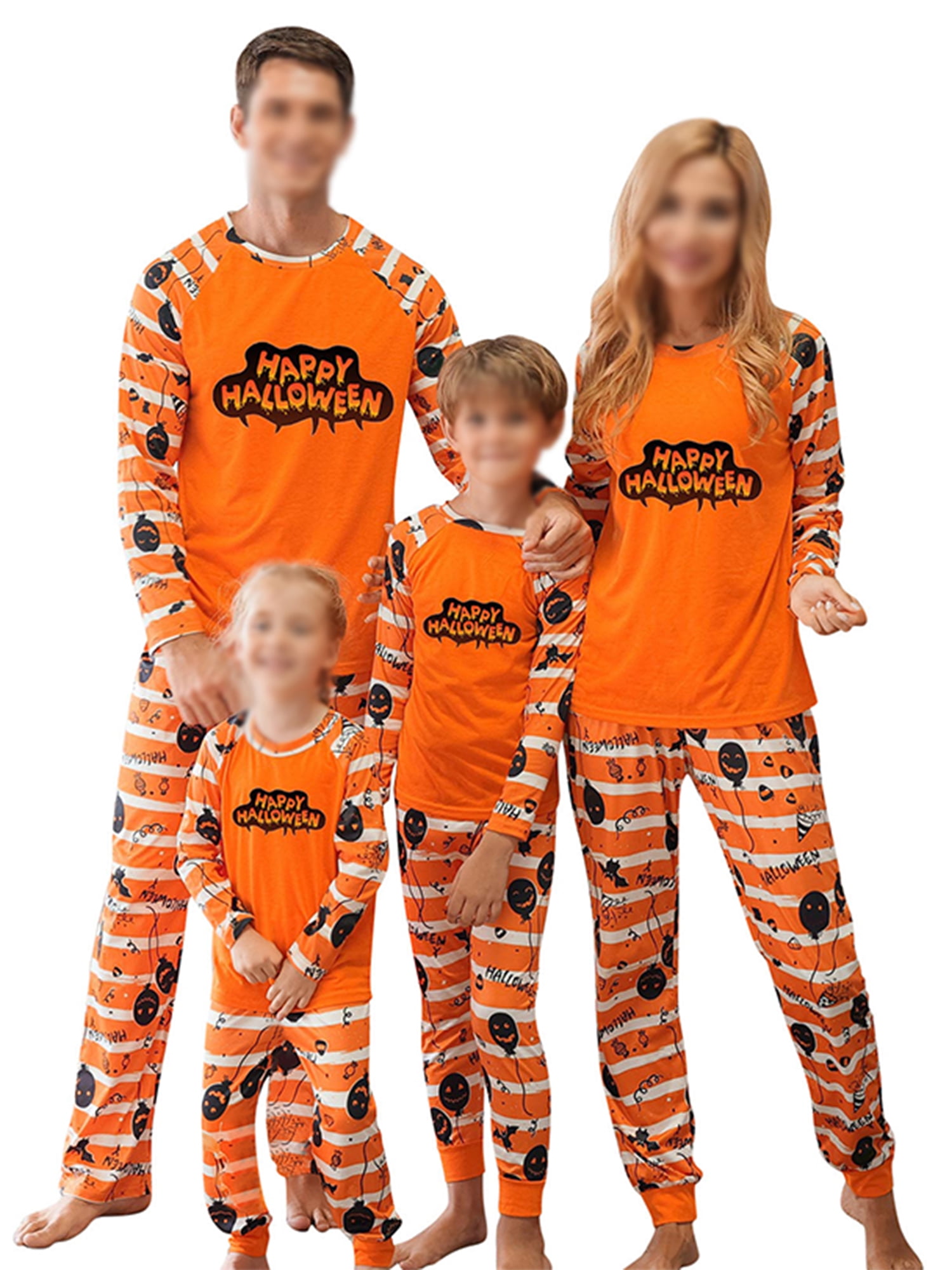 Capreze Pumpkin Print Nightwear Long Sleeve Matching Family Pajamas Set ...