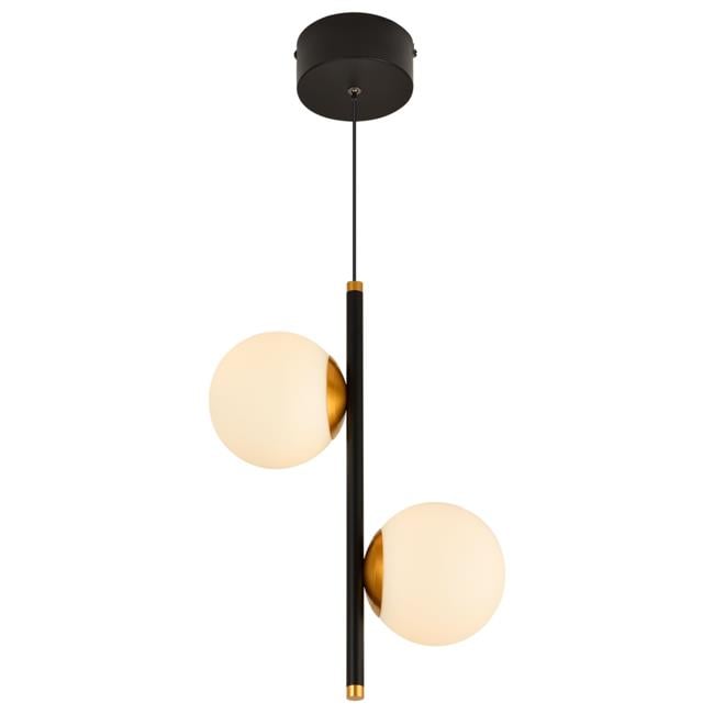 Capri 11' 2-Light Integrated LED Black Pendant Lighting Fixture with ...