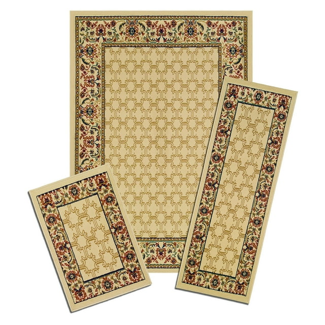 Capri 3 Piece Rug Set, Golden Lattice - Walmart.com