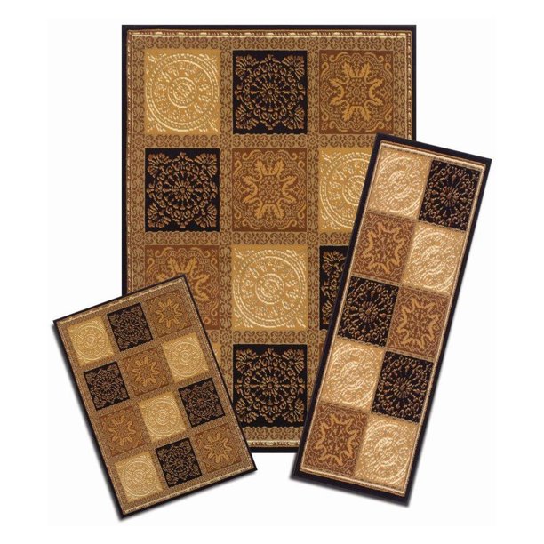 Capri 3 Piece Rug Set, Sarouk Squares - Walmart.com