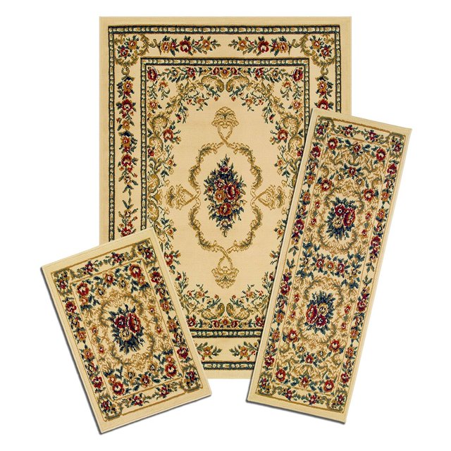 Capri 3 Piece Rug Set, Savonnerie 3-Piece Capri Area Rug Set contains ...
