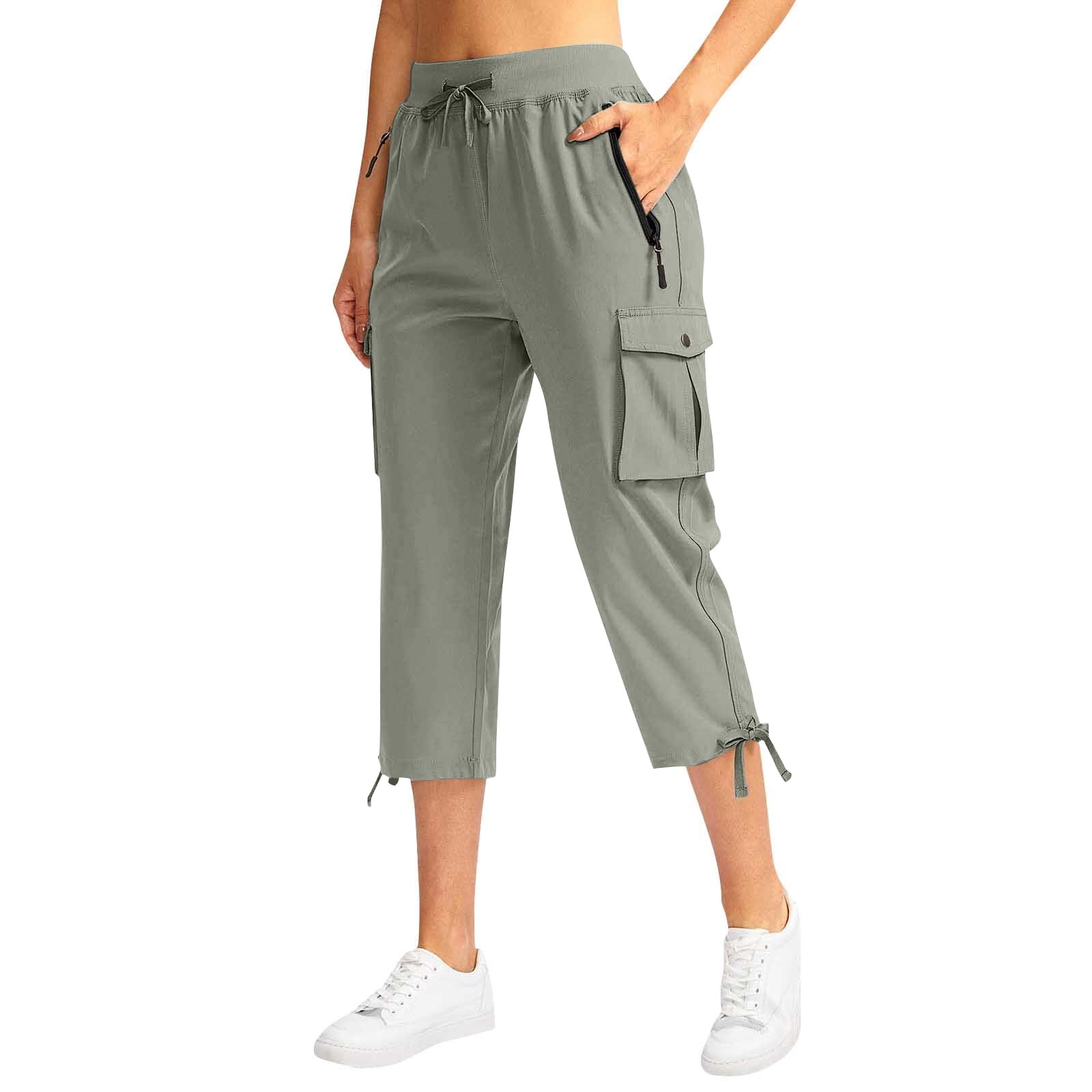 Capri Cargo Pants for Women, Audhol Women's Spring and Autumn Casual ...