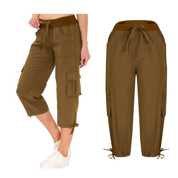Capri Cargo Pants for Women High Waisted Summer Hiking Pants Casual ...