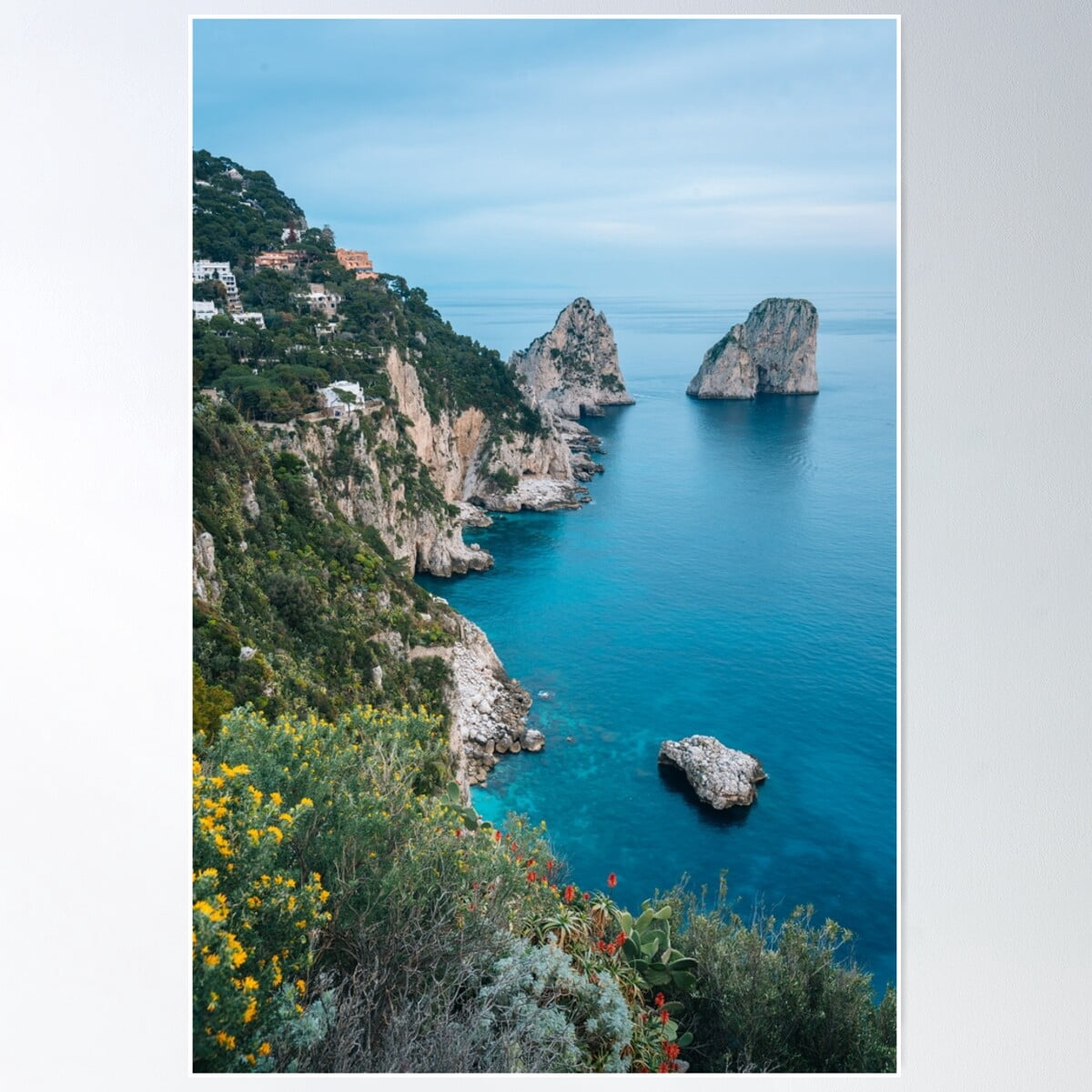 Capri Coast Poster Wall Art, Modern Wall Decor For Living Room Bedroom ...