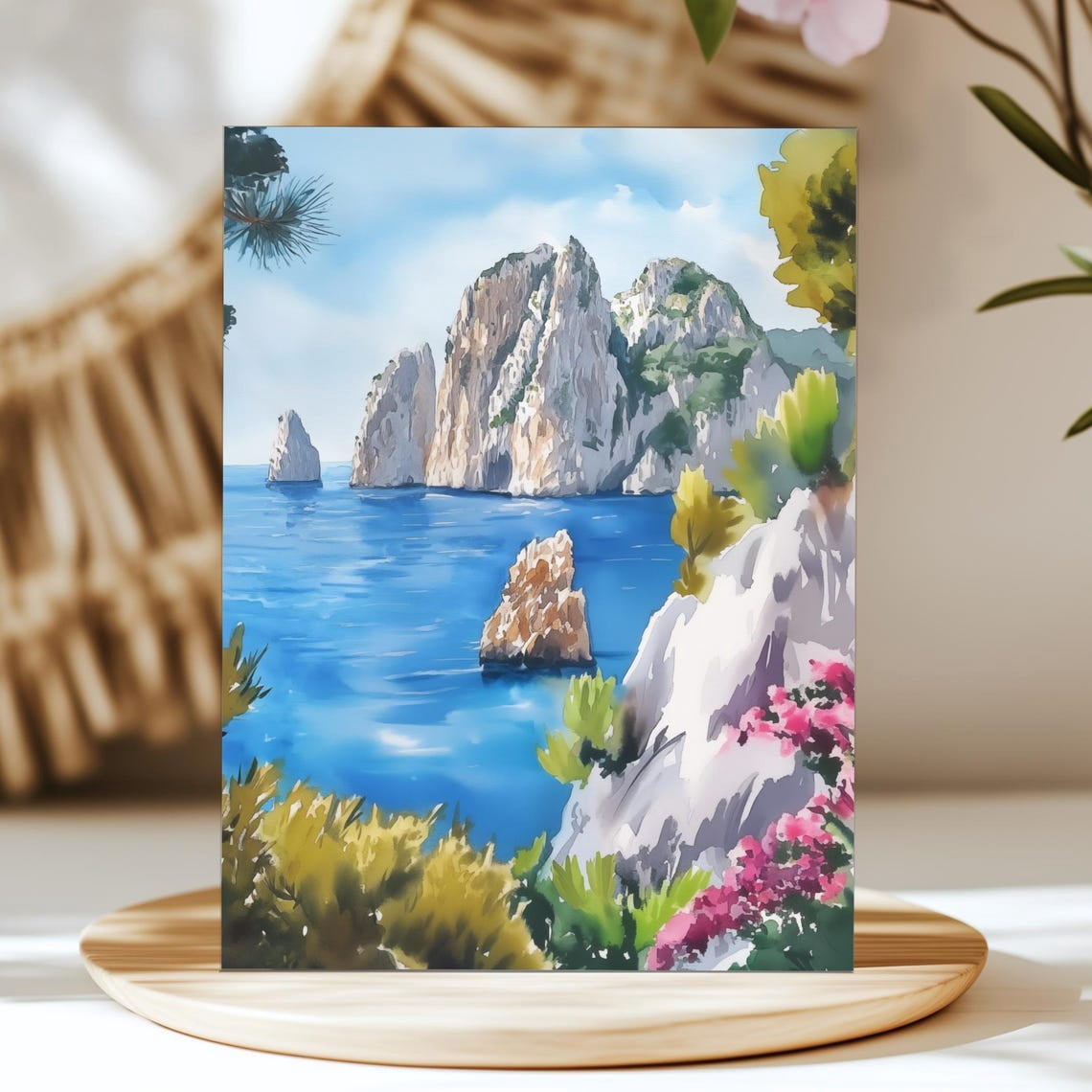 Capri Coast Print, Italian Coastal Wall Art, Amalfi Travel Decor ...