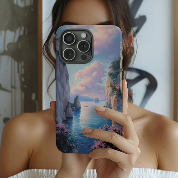 Capri Coastal Ocean View Spring Summer Scene Phone Case 17 16 15 14 13 ...