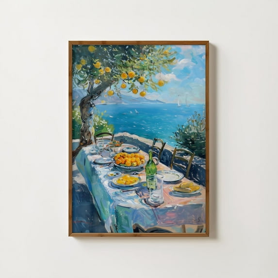 Capri Dining Print Italian Food Print Mediterranean Art Lemon Tree ...