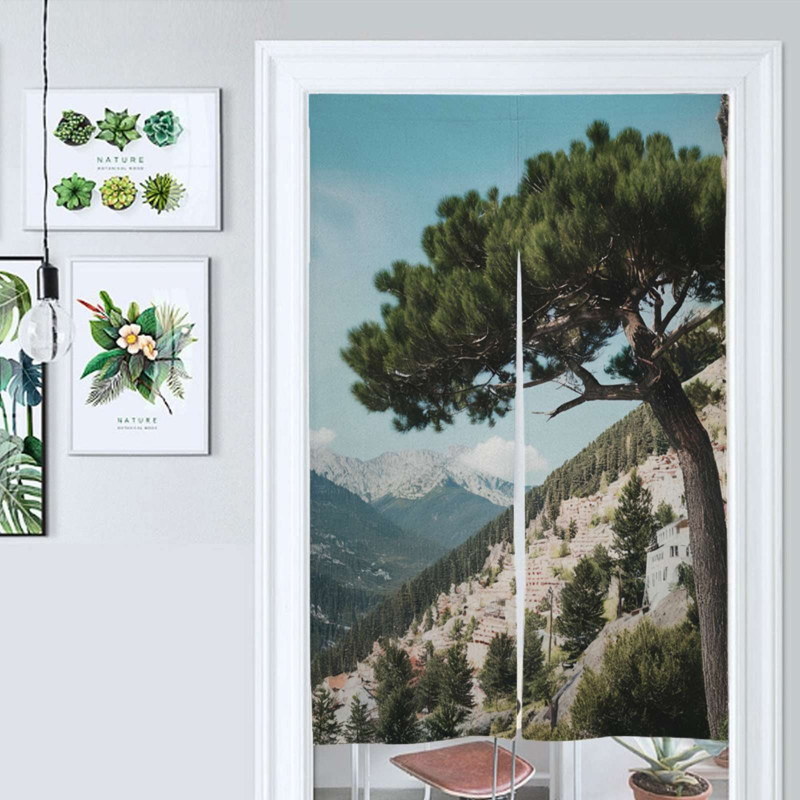 Capri Island Scenery Door Curtain Nordic Living Room DoorCurtain Porch ...
